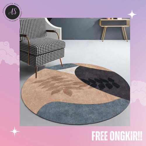 Jual Karpet Bulat Modern Motif Aesthetic Anti Slip Diameter 100 Cm - B8 ...