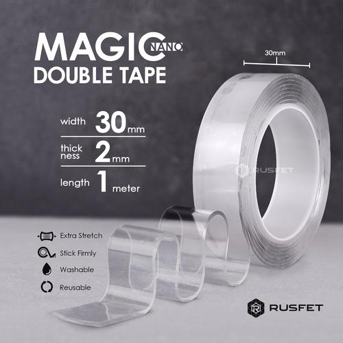Jual DOUBLE TAPE NANO TAPE SUPER ISOLASI DOUBLE TIP CLEAR RUSFET 30MM ...