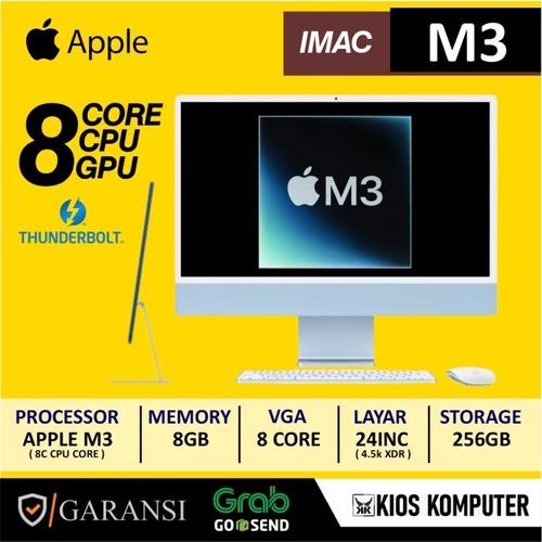 Jual RESMI APPLE IMAC 24 INCH M3 4.5K retina 8C CPU 10C GPU 8GB - 256GB ...