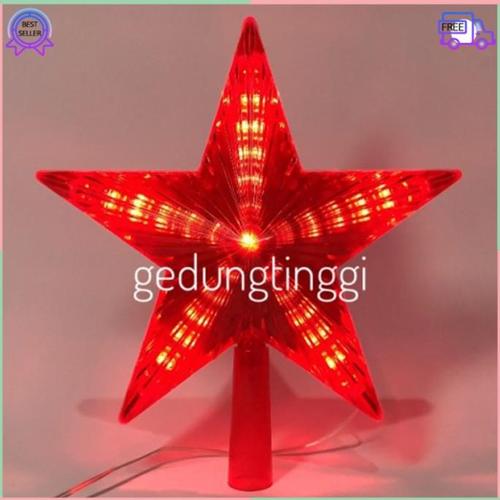 Jual lampu natal led bintang merah dekorasi pohon - Warm White ...
