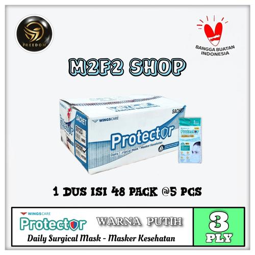 Jual Masker Muka Protector Surgical WingsCare 3 Ply Sachet - 5 Pcs ...