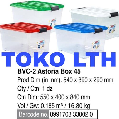 Jual CONTAINER BOX RODA ASTORIA 45 LITER BVC-2 BASIC HOME LS CB45 KOTAK ...
