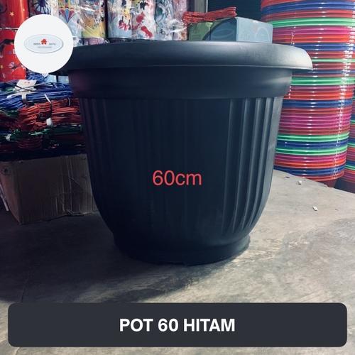 Jual pot hitam 60cm plastik tebal / pot tanaman hitam jumbo/kembang ...