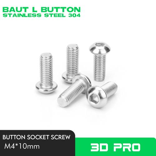 Jual Button Hex Head Screw / Baut L Kancing Stainless Steel 304 M4x10mm - Kota Tangerang - 3D ...