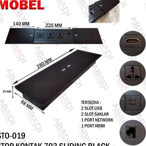 Jual BOX STOP KONTAK SLIDING 3 KAKI USB HDMI NETWORK MEJA TANAM MEETING ...