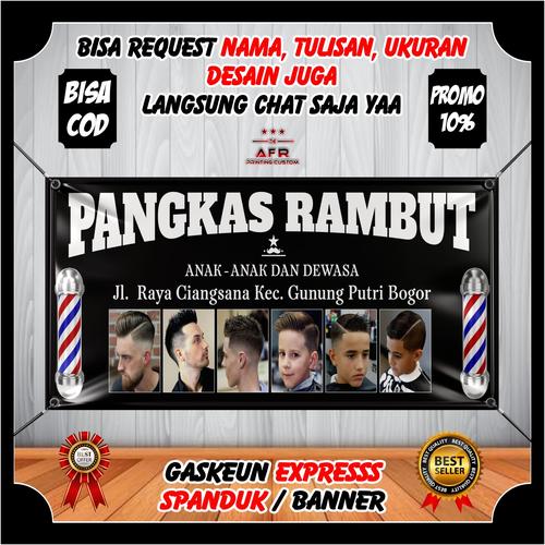 Jual Spanduk / Banner Model Pangkas Rambut / Banner Potong Rambut ...