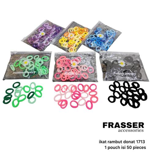 Jual Karet Ikat Rambut Polos Korea Karet Simple Elegan Kuncir 50 pcs Js ...
