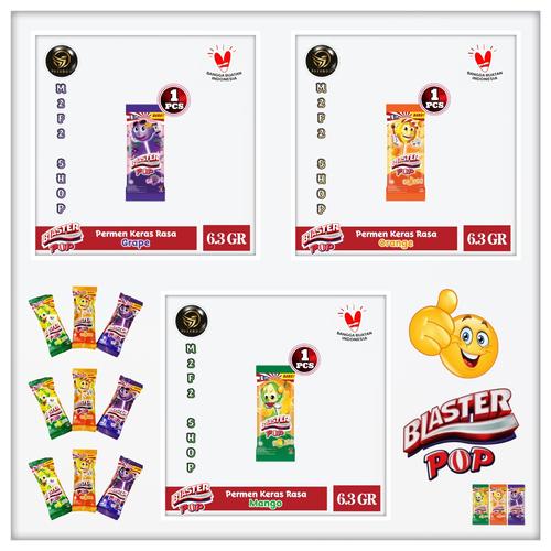Jual Blaster Pop Assorted | Permen Lollipops Sachet - 6,3 gr (Satuan ...