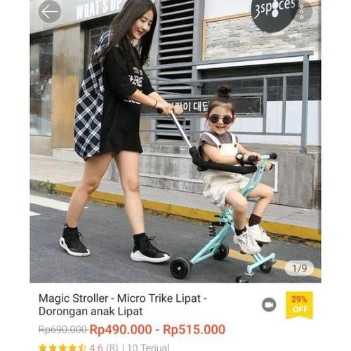 Jual Magic Stroller - Micro Trike Lipat - Dorongan Anak Lipat - Pink Keranjang - Jakarta Barat ...