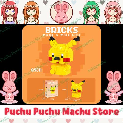 Jual BRICKS Duduk Mainan Balok PIKACHU Nano Block Brick Nano Blocks ...