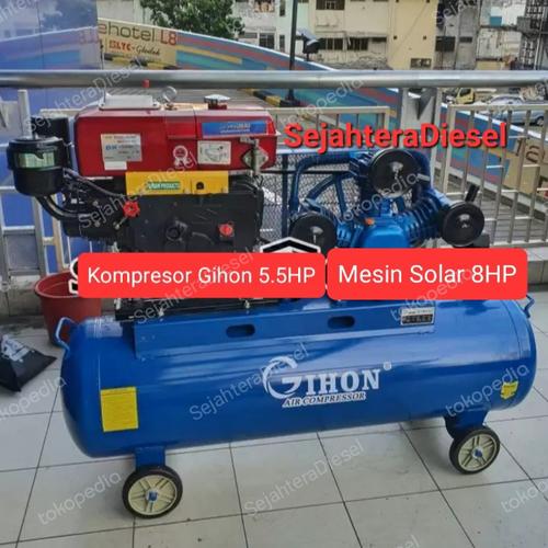 Jual Kompresor Angin GIHON 5.5HP +Mesin Solar 8HP Siap Pakai - Dinamo Listrik - Kab. Bekasi ...