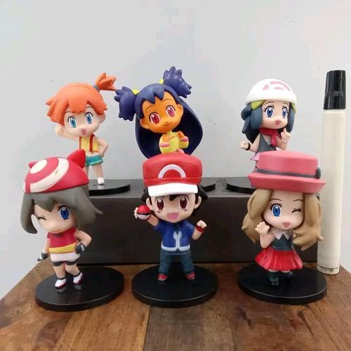Jual mainan static figure Pokemon pikachu ash misty may hikari serena ...
