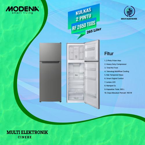 Promo Kulkas 2 Pintu 265 Liter MODENA RF 2650 TGDS Cicil 0% 3x - Kota ...