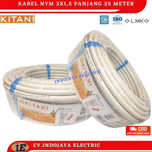 Jual Rm. Kabel Listrik Kitani NYM 3x1,5 panjang 25 meter kabel listrik ...