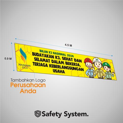 Jual SPANDUK Banner Tema Bulan K3 Nasional Keputusan Menaker Varian 2 ...