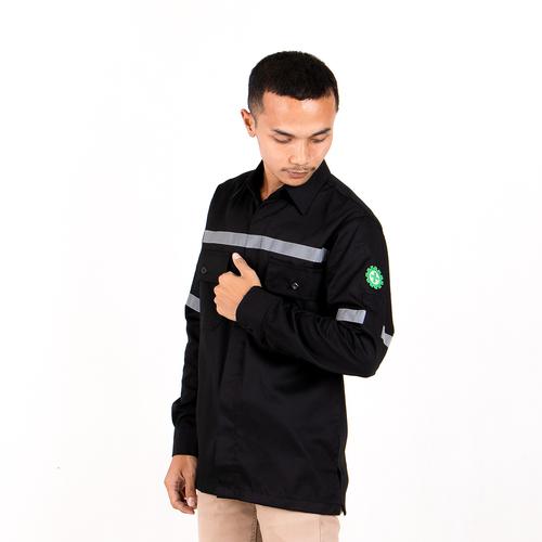 Jual Baju Safety Hitam K3 Lapangan Seragam Wearpack Proyek Lengan ...