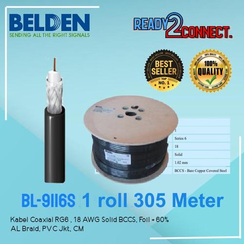 Jual BELDEN 9116S - 100 METER Kabel Coaxial RG6 75 BLACK - Roll - 305m - Jakarta Pusat - READY 2 ...