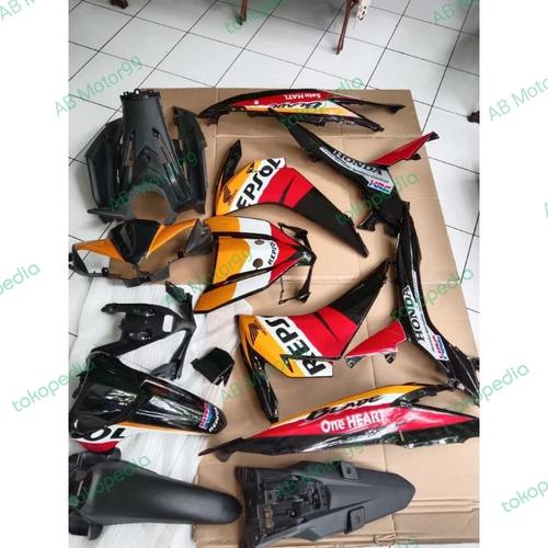 Jual COVER BODY HALUS KASAR MOTOR HONDA BLADE NEW 110 + STRIPING HITAM ...