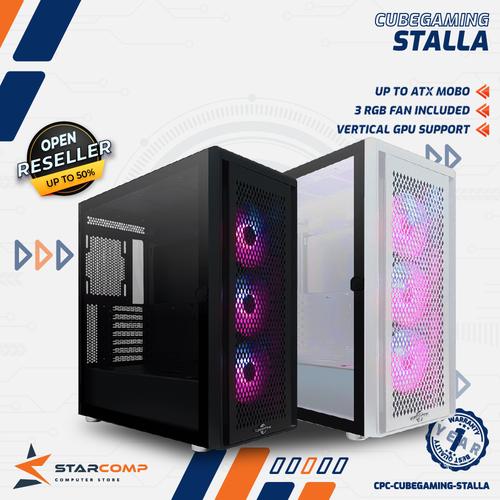 Promo CUBE GAMING STALLA Black / White Casing PC ATX CubeGaming - Hitam ...