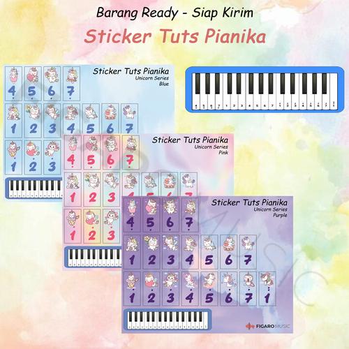 Jual Stiker Pianika - Sticker Tuts Pianika Melodica Seri Unicorn - Pink ...