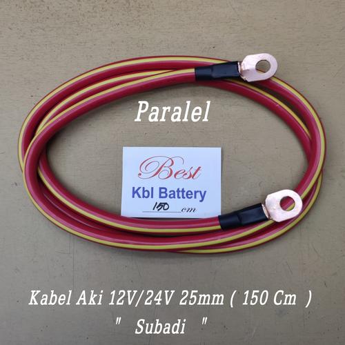 Jual KABEL AKI ACCU MOBIL 12V/24V 25MM PANJANG 150CM " SUBADI " - Hitam ...