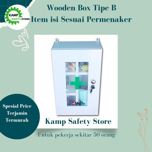 Jual Kotak P3K Kemnaker / Wooden Box Kit Type B / Kotak P3K Kantor ...