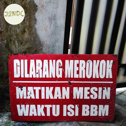Jual Plang Plat Besi Antik Bekas Rambu Peringatan Pom Bensin Pertamina ...