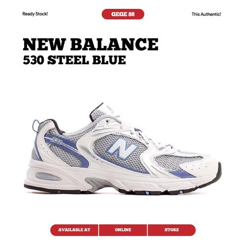 Promo New Balance 530 Steel Blue 100% Original BNIB Sneakers Casual ...