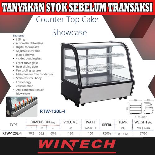 Jual Gea RTW-120L-4 Counter Top Cake Showcase / Cake Display Kaca ...
