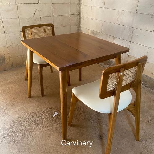 Jual Set Kursi Rotan TV Kayu Jati, Set Meja Makan Cafe Ukuran 80x80 cm - Kab. Jepara - Carvinery ...