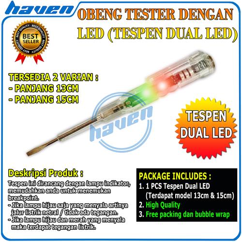 Promo Tespen Obeng Tester Obeng Tespen Indicator Dual LED Test Pen ...