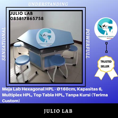Jual Meja Lab Hexagonal HPL - Ø160cm, Kapasitas 6, (Terima Custom ...
