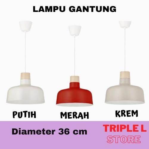 Promo Lampu Gantung Meja Makan Meja Bar Minimalis Diameter 36 cm - Kream, TANPA BOHLAM - Kota ...
