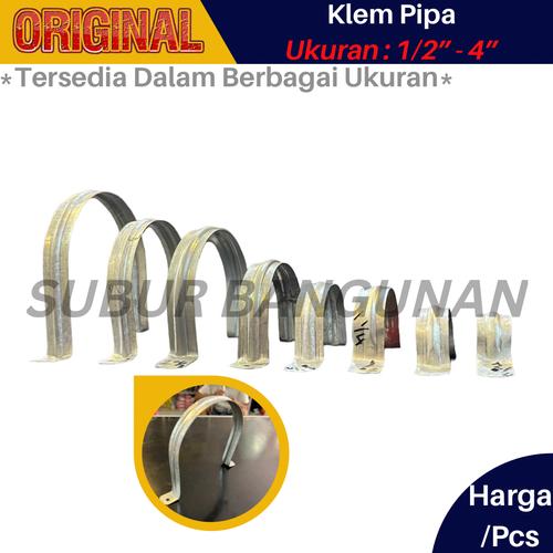 Jual Klem Pipa Omega 1/2 3/4 1 11/4 1,25 11/2 2 21/2 3 4 Plat Seng Besi ...