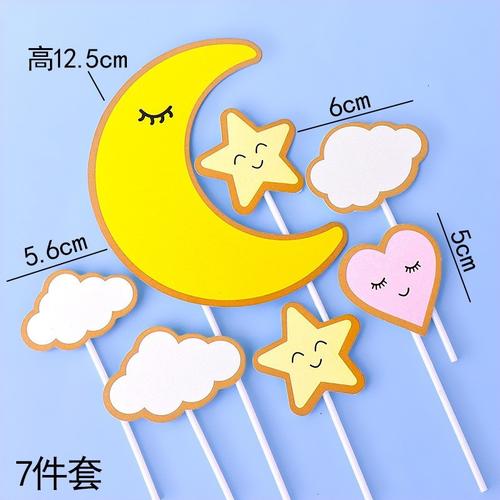 Promo Topper Kertas Bulan dan Bintang Set / Hiasan Cake Bulan Tidur Bintang - Kuning - Jakarta ...