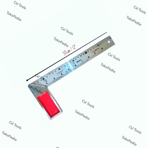 Jual Siku Meter Siku Tukang Tebal Bagus 30cm 12" inch - Siku jumbo ...