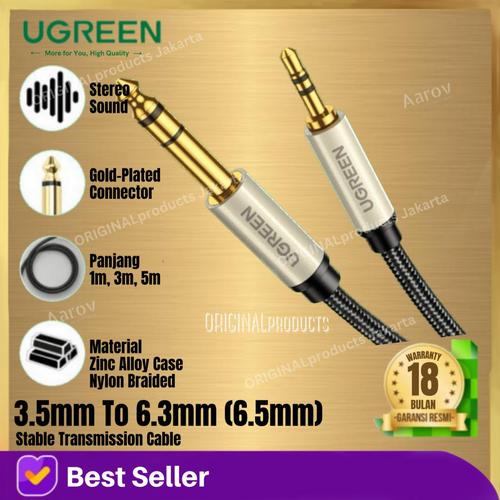 Jual UGREEN Kabel Audio Aux 6.5mm To 3.5mm Stereo Audio TRS Stereo ...
