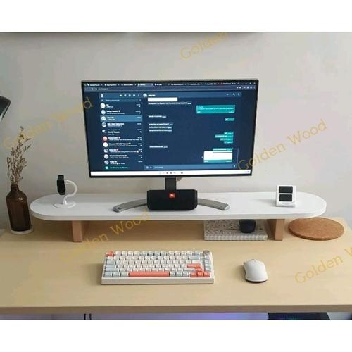 Promo Meja Monitor OVAL Stand Monitor Meja Laptop - White Doff FULL, 70 ...