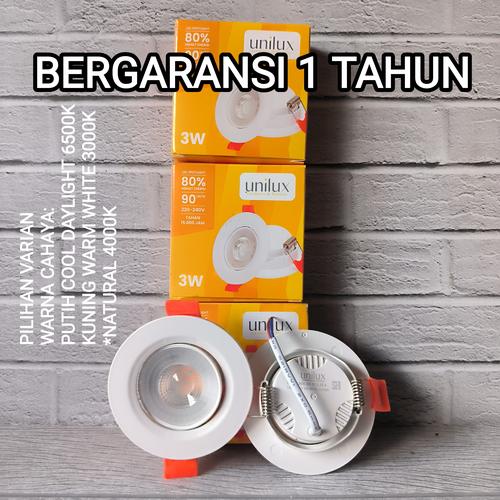 Jual UNILUX DOWNLIGHT LAMPU LED SPOT LIGHT 3W WARM WHITE / NATURAL / PUTIH - KUNING WW 3000K ...