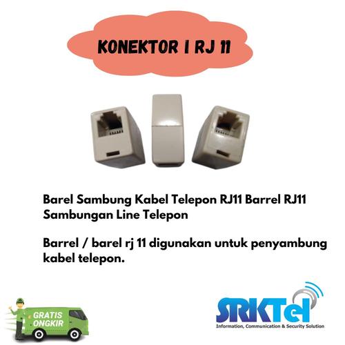Jual Sambungan Kabel Telepon RJ11 Konektor i 4 Pin RJ11 Barrel RJ11 ...