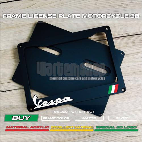 Jual FRAME PLAT CUSTOME MOTORCYCLE UNIVERSAL VESPA - Kuning, 10X21CM ...