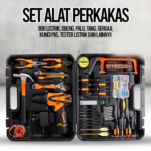 Jual Alat Set Perkakas Bor Listrik Cordless Palu Tang Obeng Fullset - 8 ...