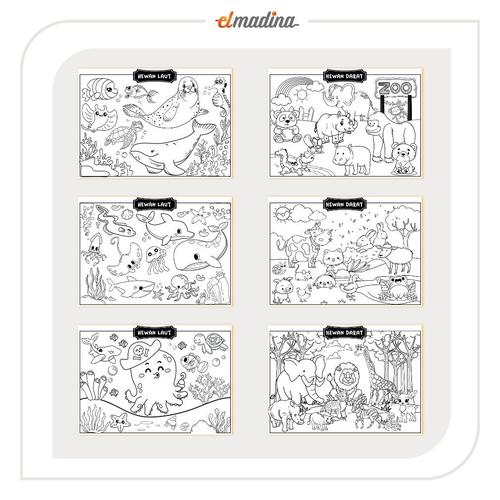 Jual Poster Mewarnai Anak - Big Coloring Poster, Free Pensil Warna ...