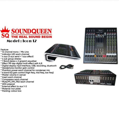 Jual Mixer Soundqueen Icon 12 ICON 12 Channel ORIGINAL with Compressor ...