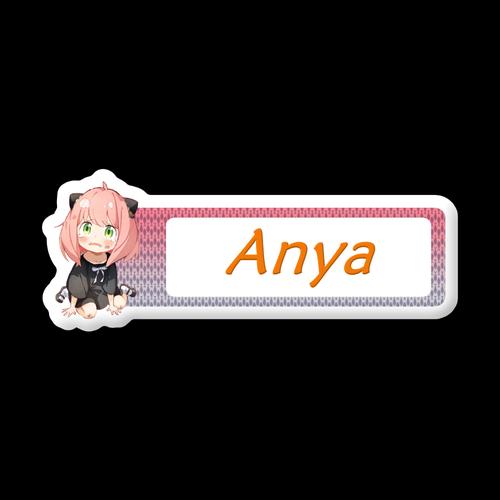 Jual Stiker Label Nama SPY X FAMILY ANYA - 001 - Orange, 10 x 3,7 cm ...