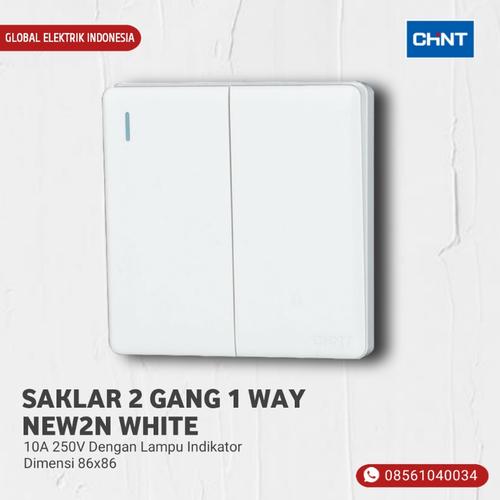 Jual Saklar 2 Gang Ganda 1 Arah Putih 10A 250V Sakelar NEW2-N00300 ...