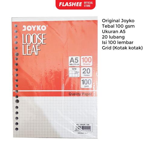 Promo Kertas Binder Kotak Loose Leaf Grid Isi File A5 B5 Isi 100 Lembar ...