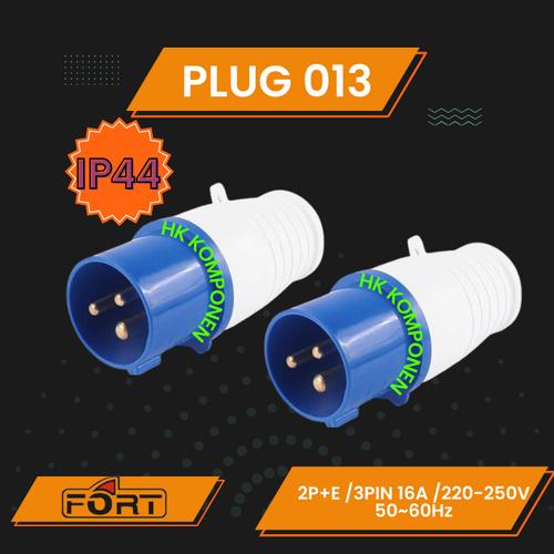 Jual Plug 3pin 16a steker ip44 plug-013 fort /steker gantung 1p+e 16a ...
