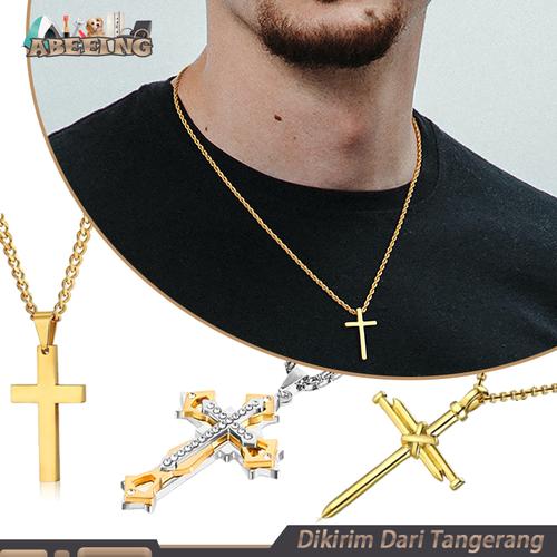 Jual Kalung Titanium Model Liontin Salib Anti Karat Pria Dan Wanita - A ...