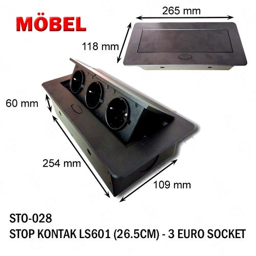 Jual Box Stop Kontak Pop Up 3 EURO Power Socket Black Meja Meeting ...